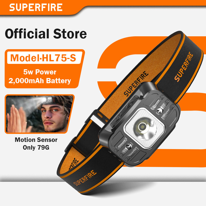 SUPERFIRE HL75-S 5W 2000mAh Battery Headlight Super Bright USB ...