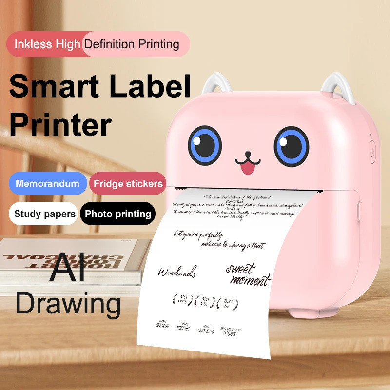 Portable Handheld Wireless Thermal Printer Mini and Black & White USB ...