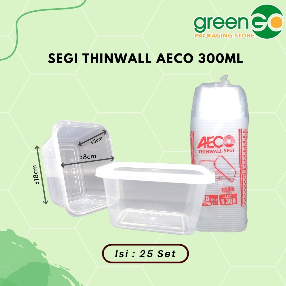 [LF] THINWALL KOTAK AECO 300ML 25 SET CLEAR SMALL CLEAR PLASTIC FOOD ...