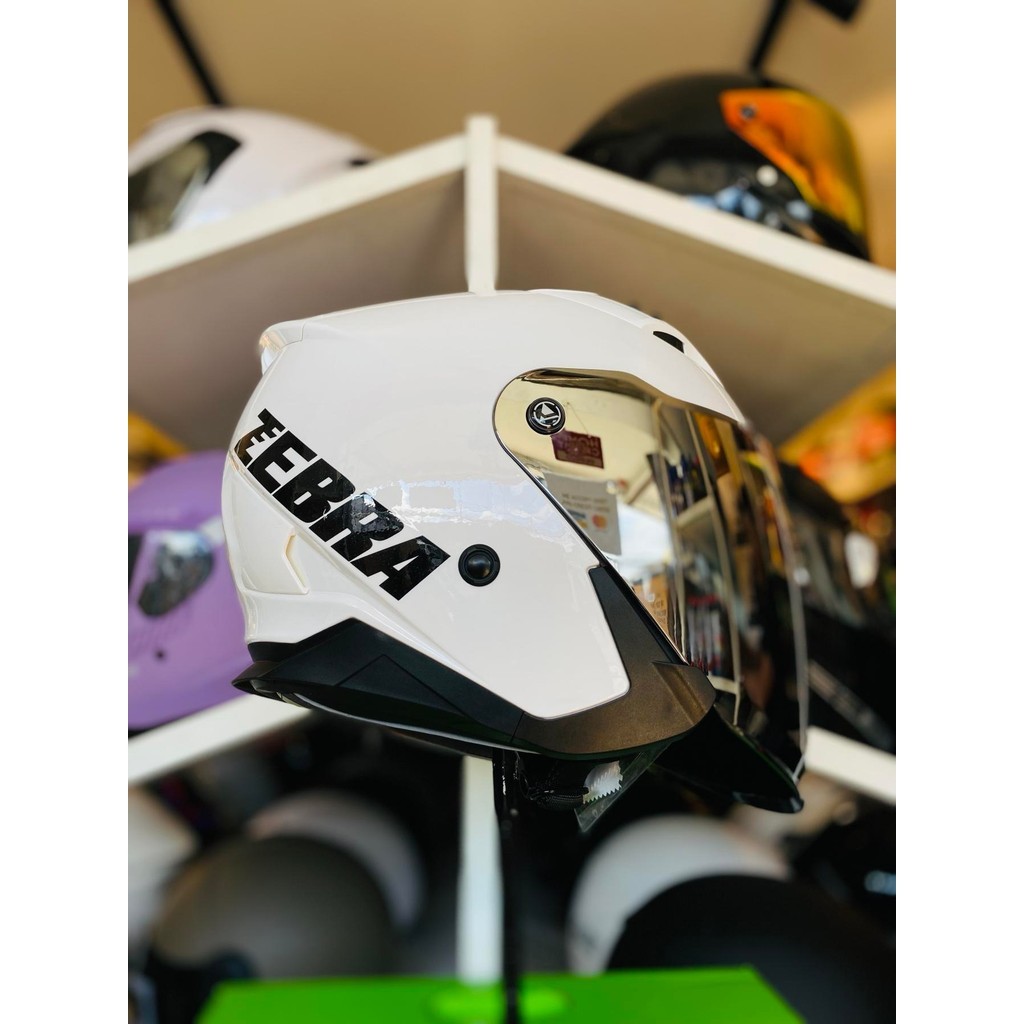 ZEBRA YM 902 HALF FACE DUAL VISOR MOTORCYCLE HELMET | Shopee Philippines