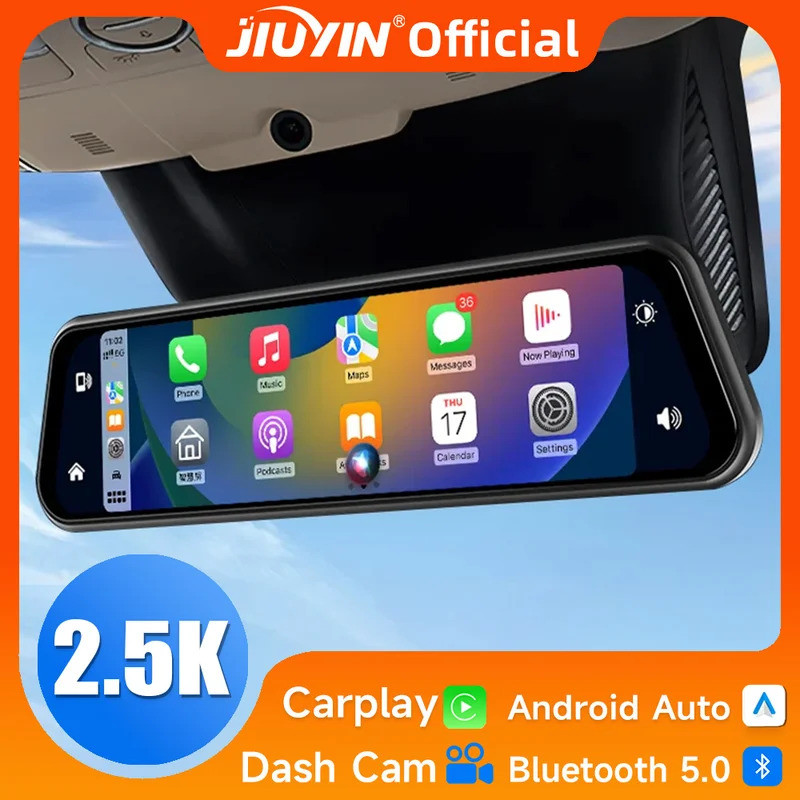 Dash Cam Car Dvr Carplay Android Auto Stream 2.5K Rear View Mirror GPS ...