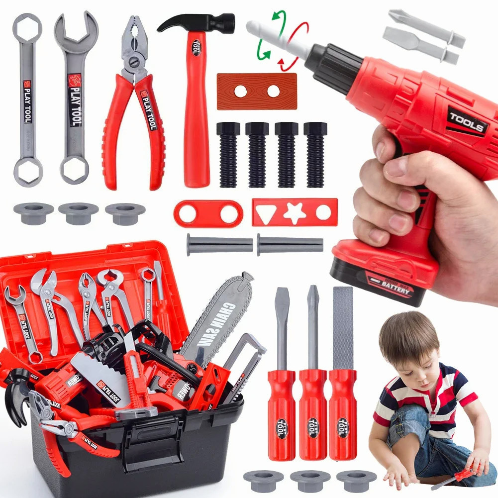 Tool Toys Set with Power Drill Simulation Repair Educational Toys ...
