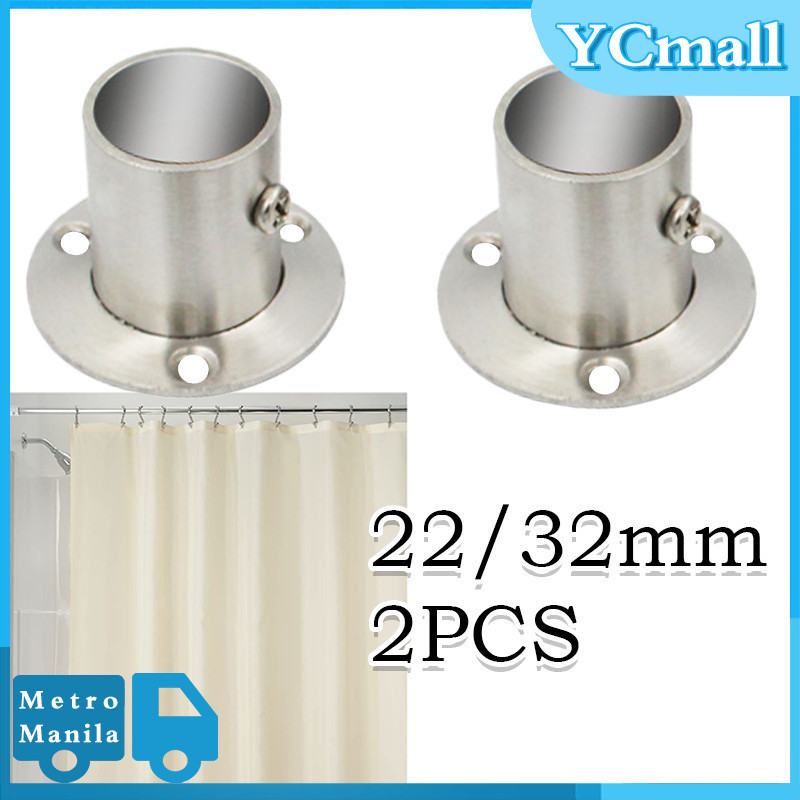 2pcs High Tall Flange Bracket Wall Mount Pipe Bracket Stainless Steel ...
