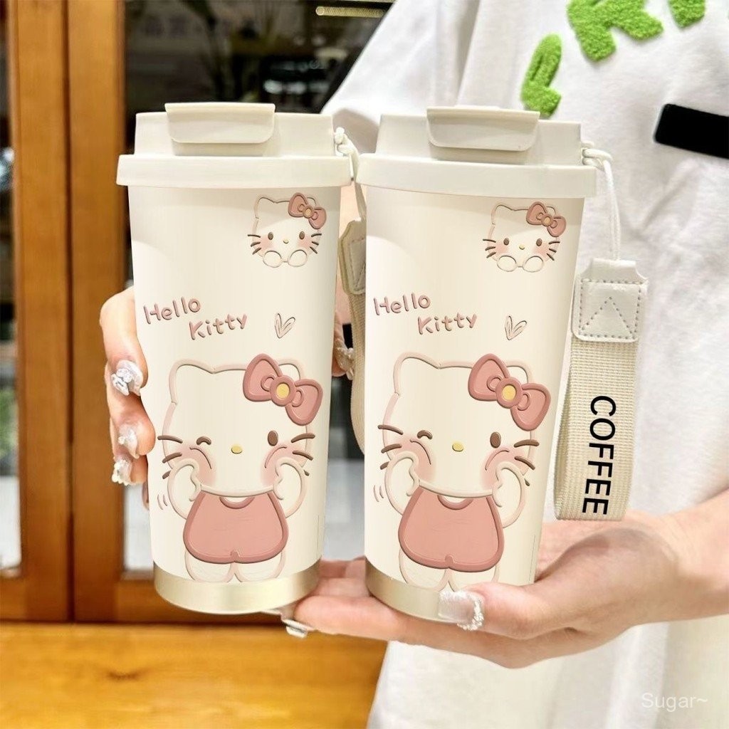 Cute Kitty Coffee Cup Vacuum Cup Good-looking Straw Cup Cartoon Cute ...