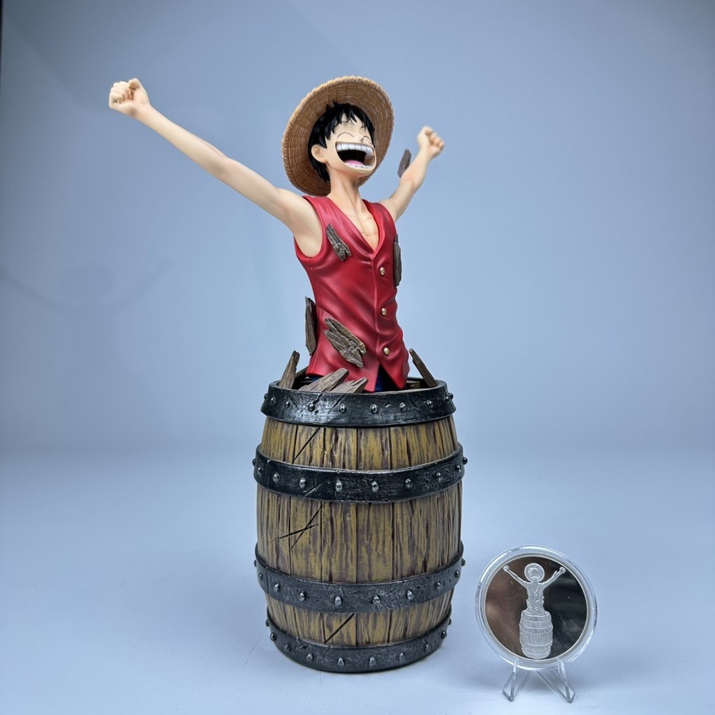 One Piece First Debut Wine Barrel Luffy Resin Craft Figure Statue ...