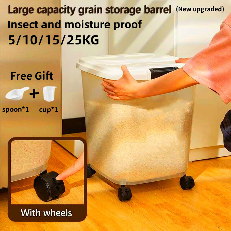 25Kg Rice dispenser rice box storage with measuring cup Dry Food ...