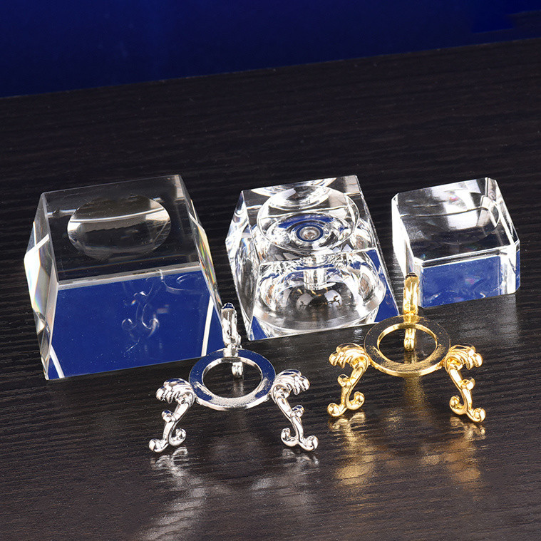 Natural Artificial Crystal Ball Base Creative Crystal Glass Concave ...