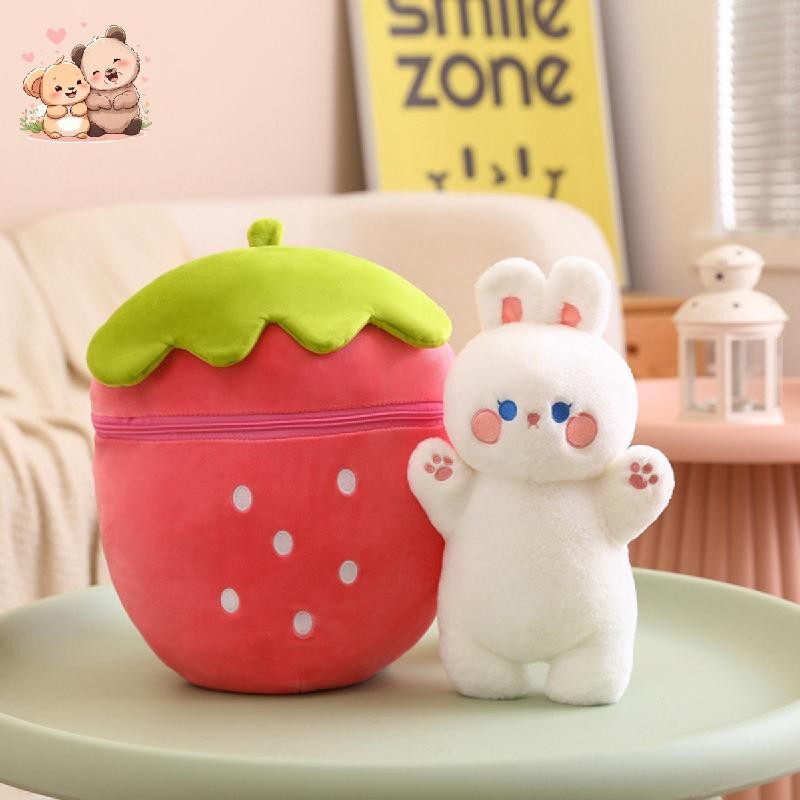 Strawberry Rabbit Plush Toy Little Rabbit Fruit Doll Bunny Stuffed ...
