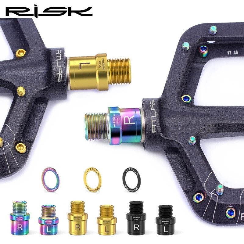 RISK Bicycle Pedal Extension Axle MTB Road Bike Lock Pedal Flat Pedal ...