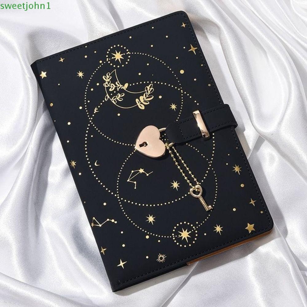 SWEETJOHN Password Notebook, Heart Key Lock Stationery A5 Notebook With ...