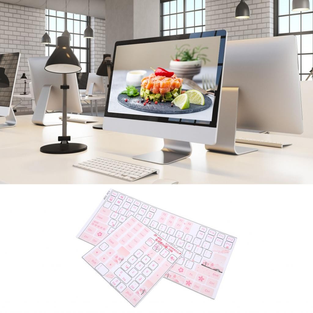 Windyons Universal English Keyboard Stickers Pink And White Mechanical ...