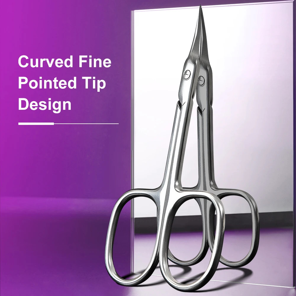 Russian Curved Tip Manicure Cuticle Scissors Professional Stainless ...