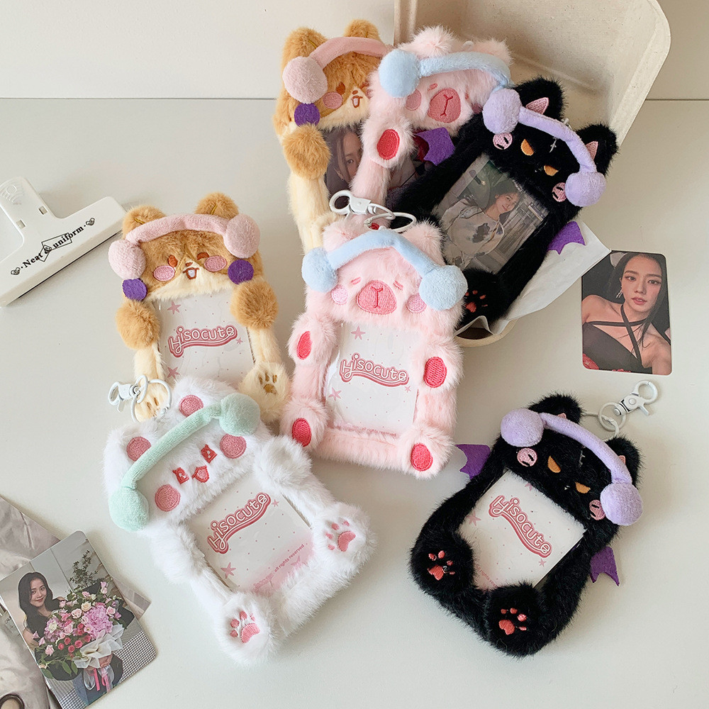 Ins Cartoon Animal Plush Idol Card Holder Three 3Inch Small Card ...