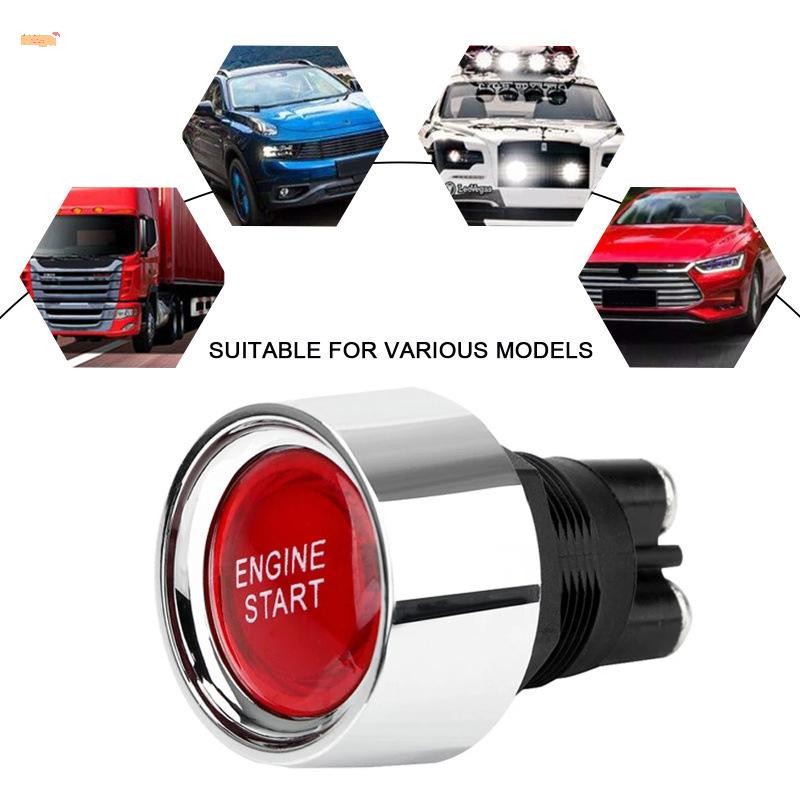 Sweet 1PC 12V 50A 3 Pin SPST Momentary Keyless Push Button Starter Switches ON OFF For Cars ...