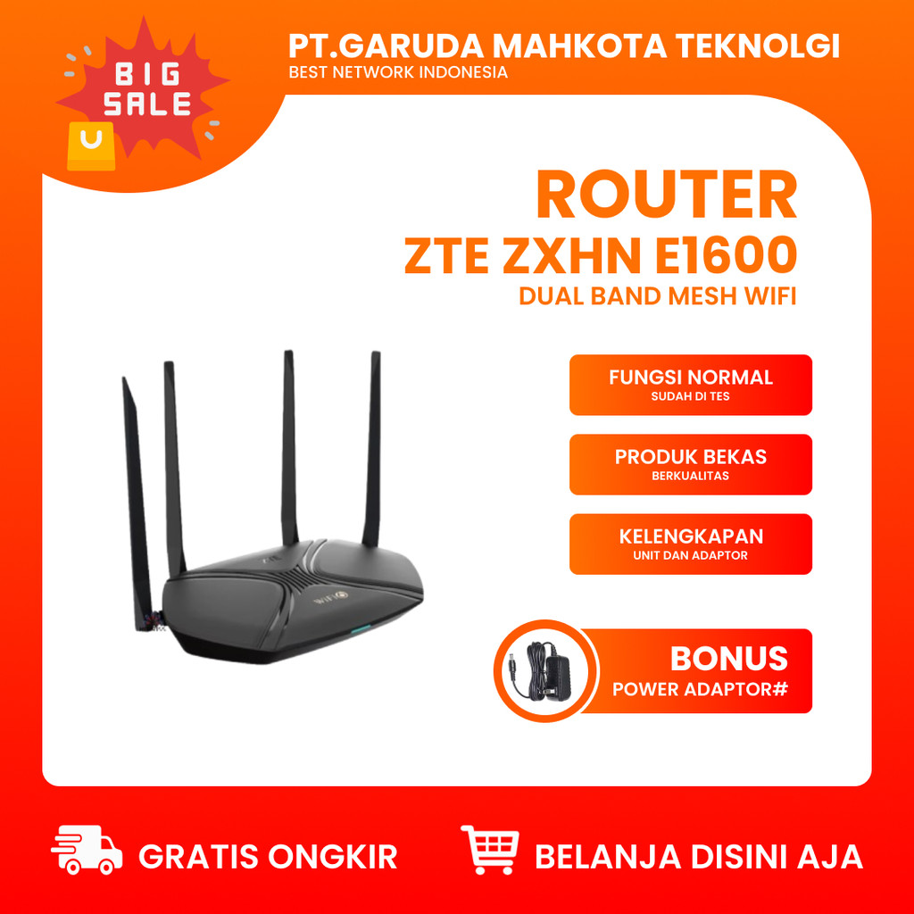 Zte ZXHN E1600 Wireless Wifi Router Wifi 6 Mesh Wifi Dual Band 2.4Ghz ...