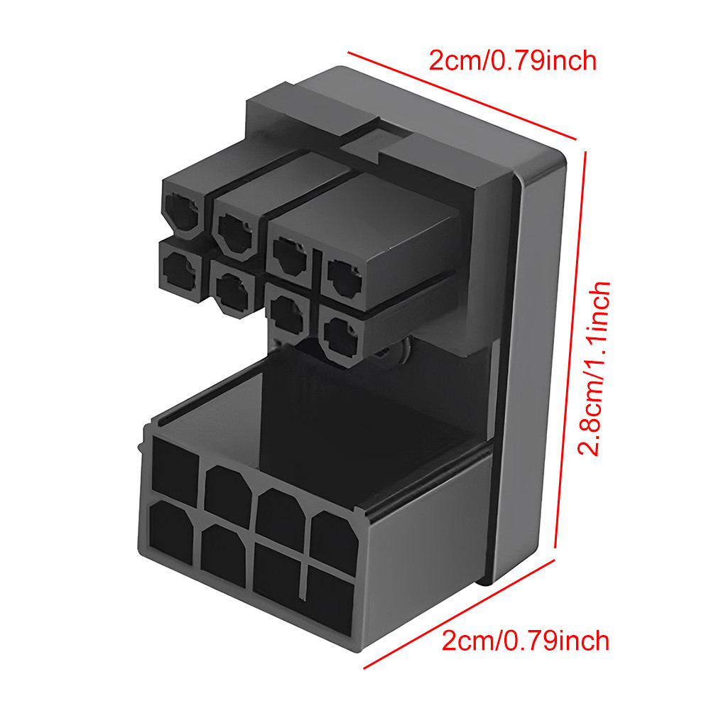 Atx 8pin 180 Degree Angled Gpu Graphics Card Power Connector Adapter