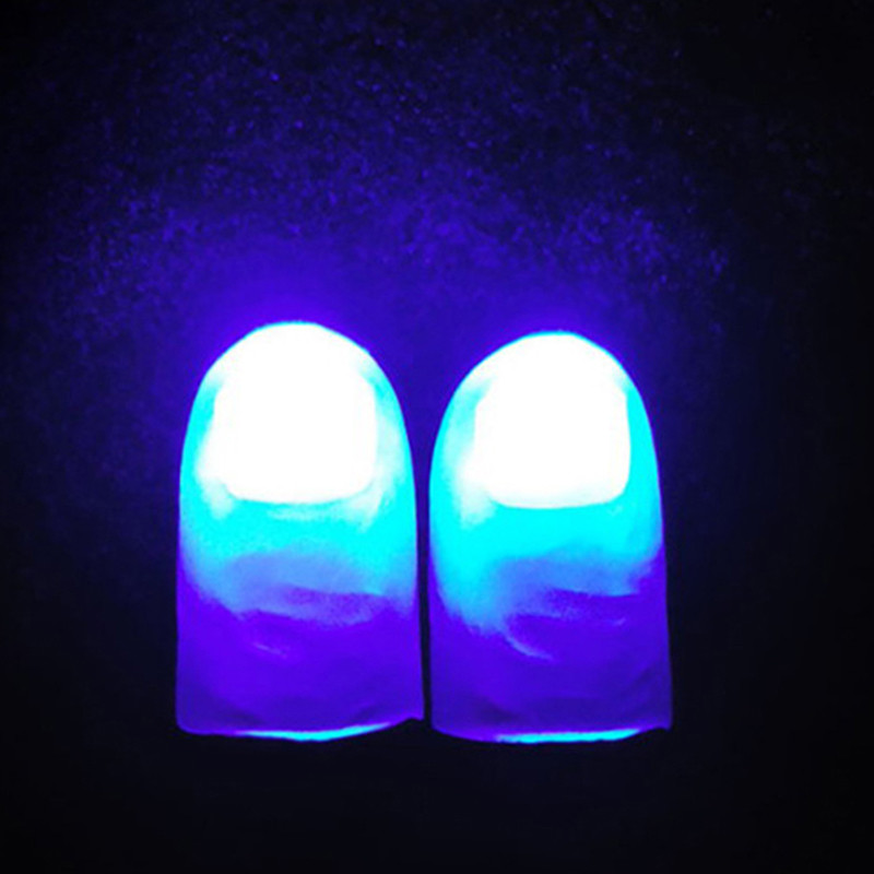 [bte] 2Pcs party magic light up glow thumbs fingers trick appearing ...