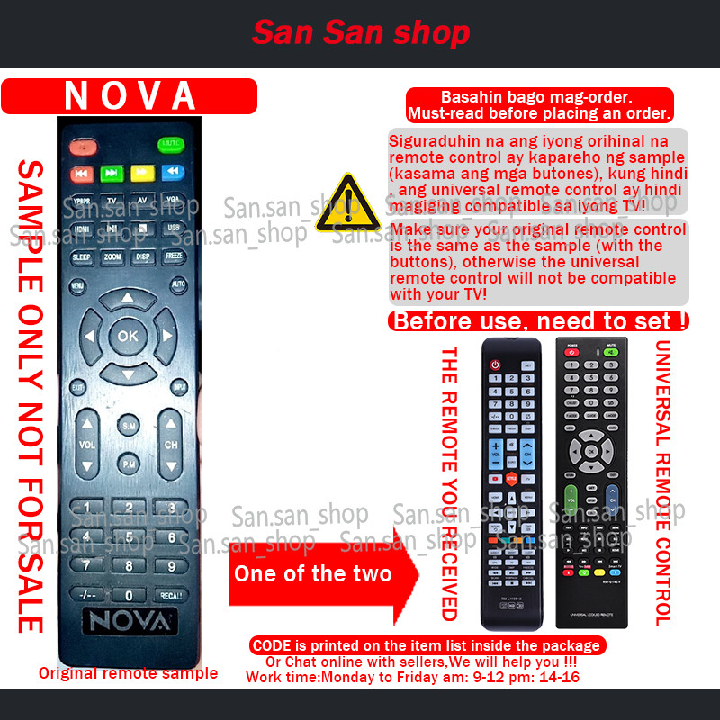 Universal remote control for NOVA smart tv remote na gagana sa tv mo ...