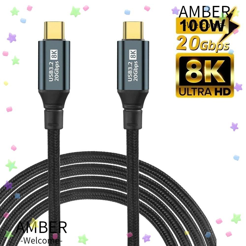 AMBER USB 3.2 Type-C to Type-C Cable, PD 100W 8K@60Hz Fast Charging ...