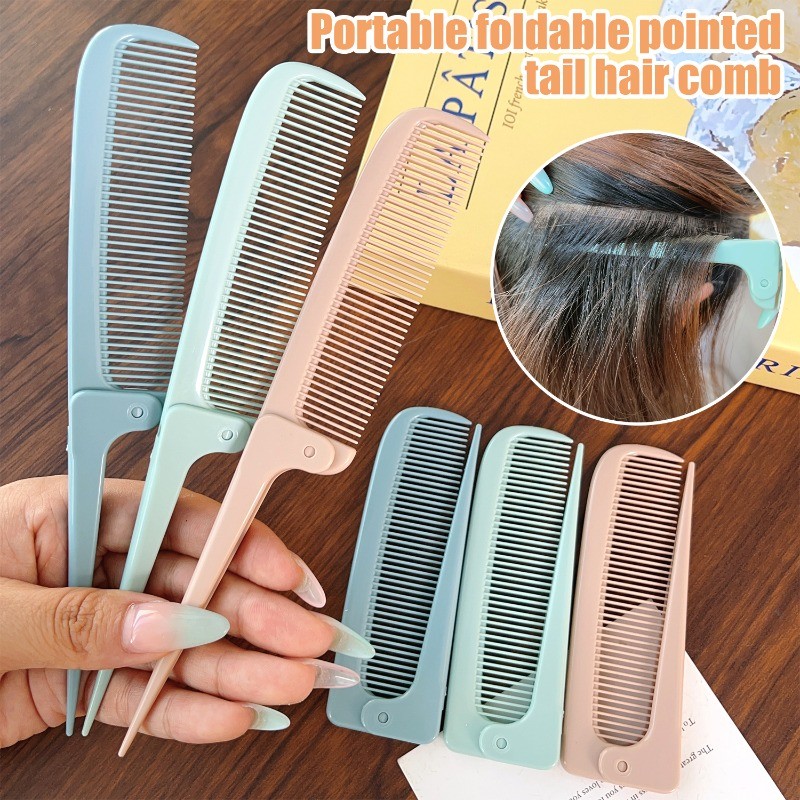 1/2/3Pcs Portable Pointed Tail Comb - Travel Folding Mini Compact Comb ...
