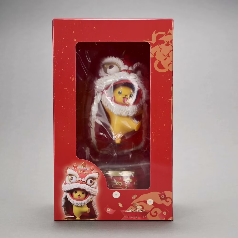 Pokeman New Year Pikachu Lion Dance Pikachu Q Model Figurine Boxed ...