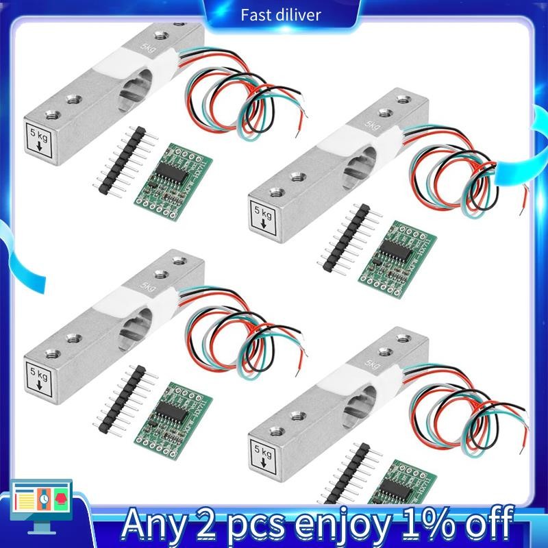 Digital Load Cell Weight Sensor,4Sets 5KG Load Cell HX711 AD Weighit ...