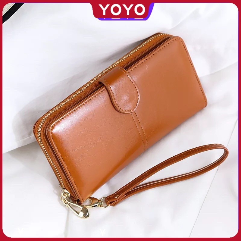 YoYo Korean Oil wax Leather Multifunction Cellphone Wallet wallet for ...