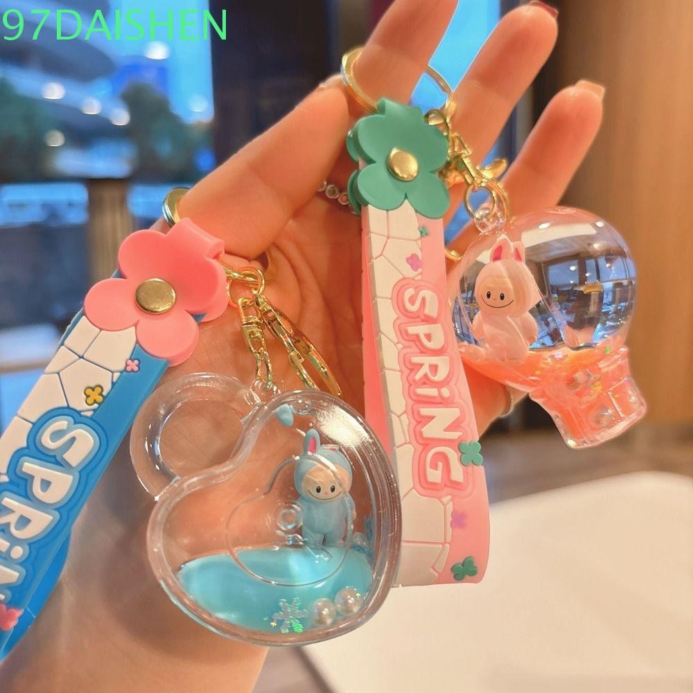 DAISHEN Labubu Quicksand Keychain, Kawaii Mini Quicksand Bottle ...