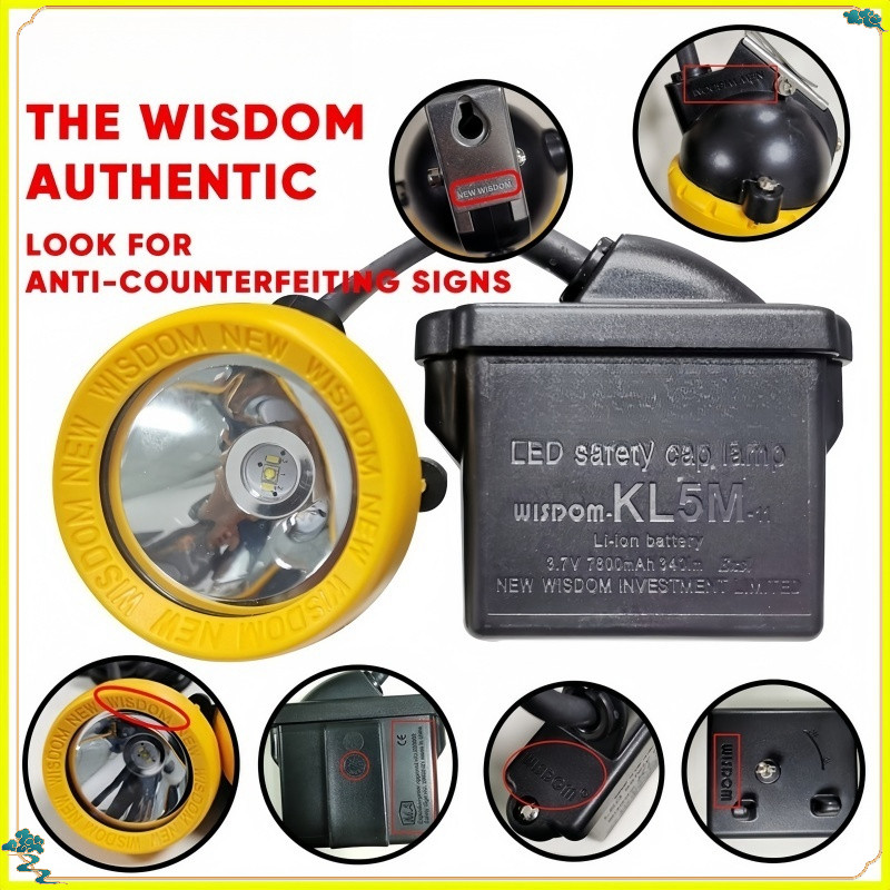 KL5M// LED Miner's Lamp Wisdom Flashlight Rechargeable Light Waterproof ...