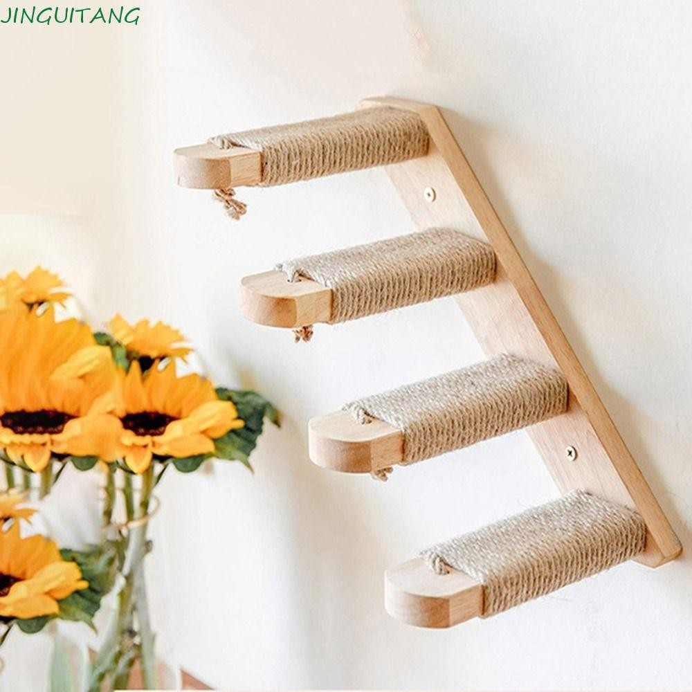 JINGUITANG Cat Climbing Shelf Steps, Solid Wood Wall Mounted Cat Steps ...