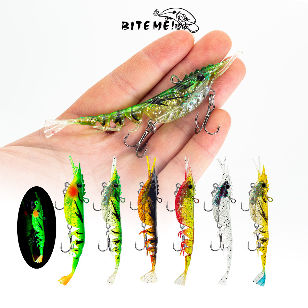 1pc Luminous Shrimp Lure Soft Casting Lure 10.5cm/11g Artificial Bait ...