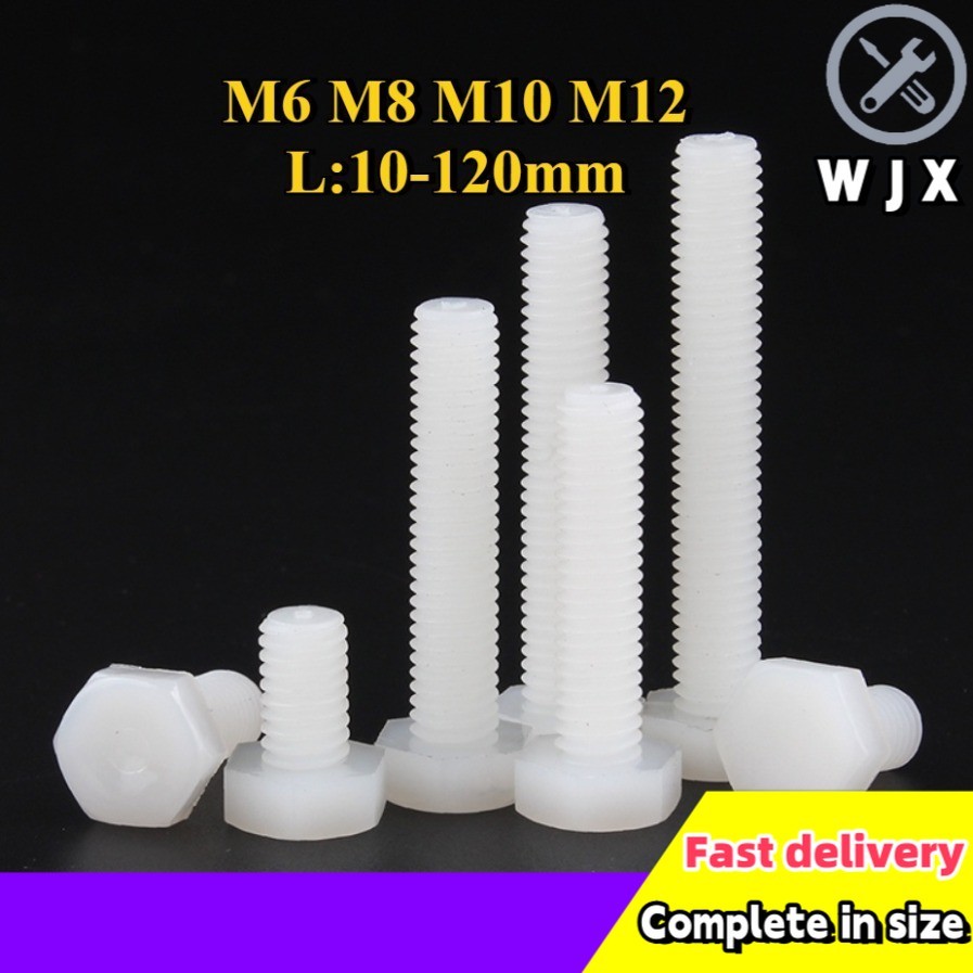 Pa66 Plastic Screw Plastic Screw M6 M8 M10 M12 Nylon External Hexagon Screw Extension Bolt [WJX ...