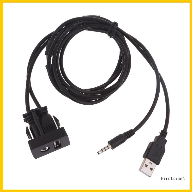 Fir USB+3 5mm USB AUX Flush Mount Cable Extension Cable Dashboard Panel ...