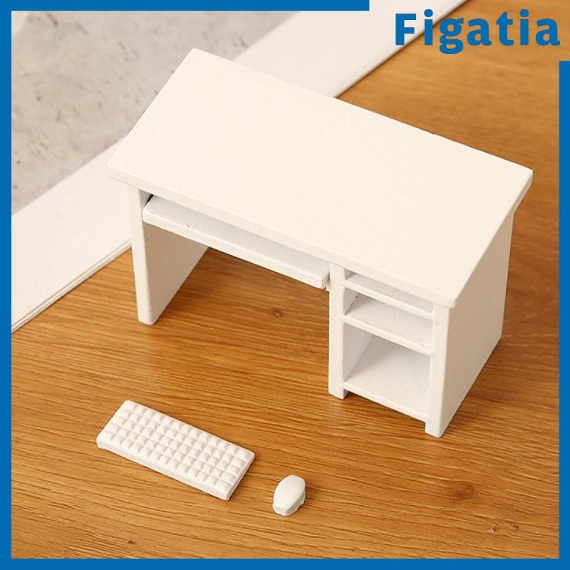 [Figatia] 1:12 Miniature Desk Study Desk, Handmade Miniature Office ...