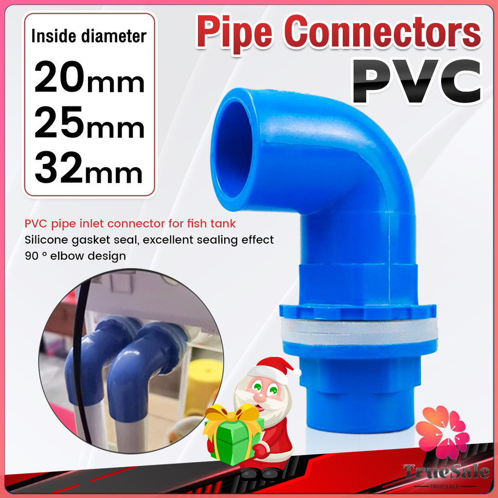 T.S PVC Pipe Connectors Fish Tank Drain Joints Irrigation Tube 90 ...