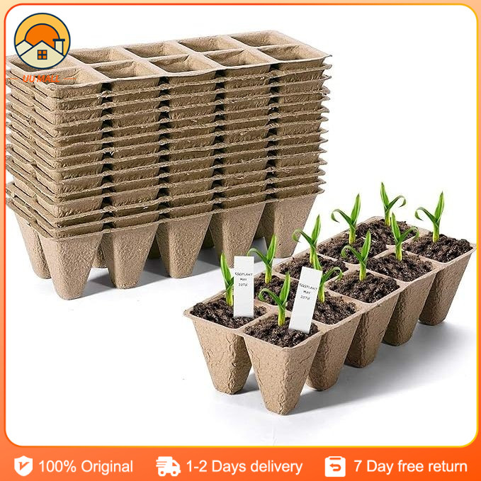 10 Pack Biodegradable Disposable Seedling Tray Home Cultivation Pulp ...