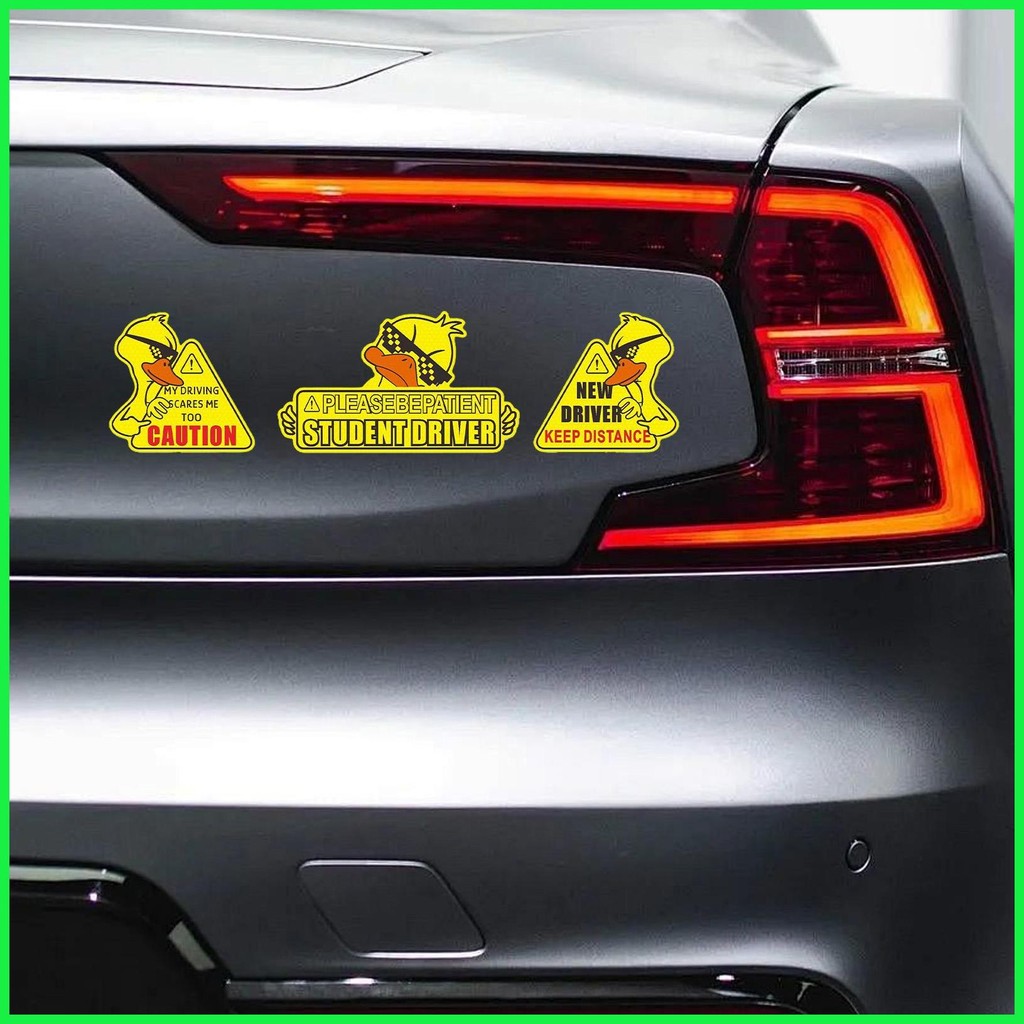 Funny Student Driver Sticker Bumper Sticker Safety 3 Pieces Cute Duck ...