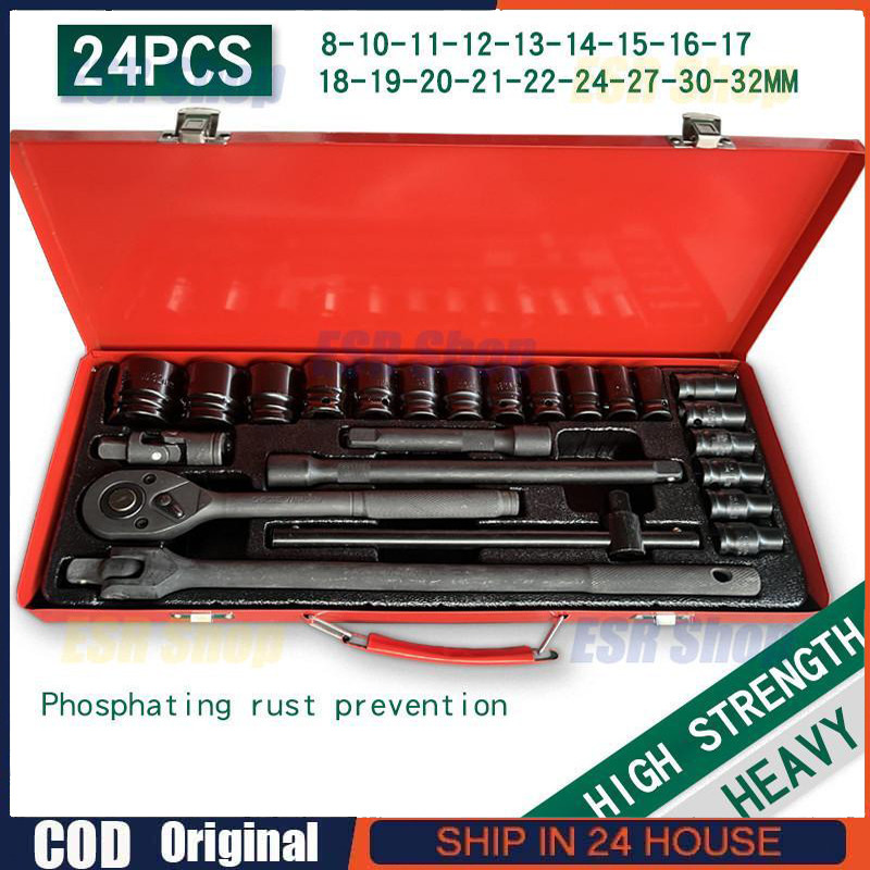 24pcs Automotive Tools Set For Car/Truck Repair 1/2 Drive Flyman Torque ...