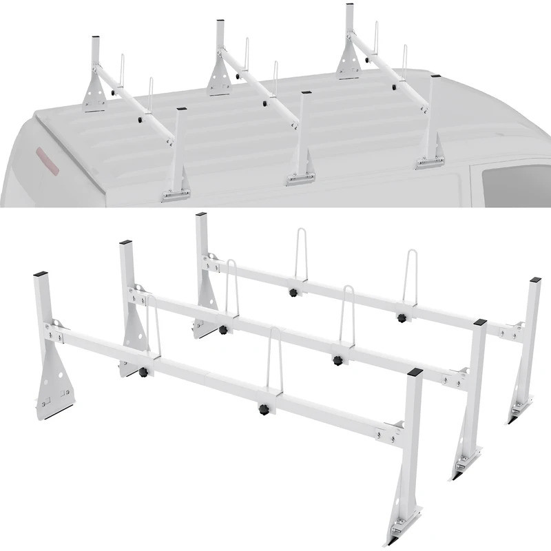 VEVOR 59" Adjustable Roof Rack, 2/3 Crossbars Van Roof Ladder Rack, Fit ...