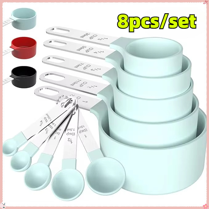8pcs/10pcs Stainless Steel Measuring Cups Measuring Spoon Kitchen ...