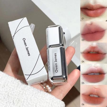 2pcs Owen James Lip Glaze Lip Mud Matte Velvet Not Easy To Fade White ...