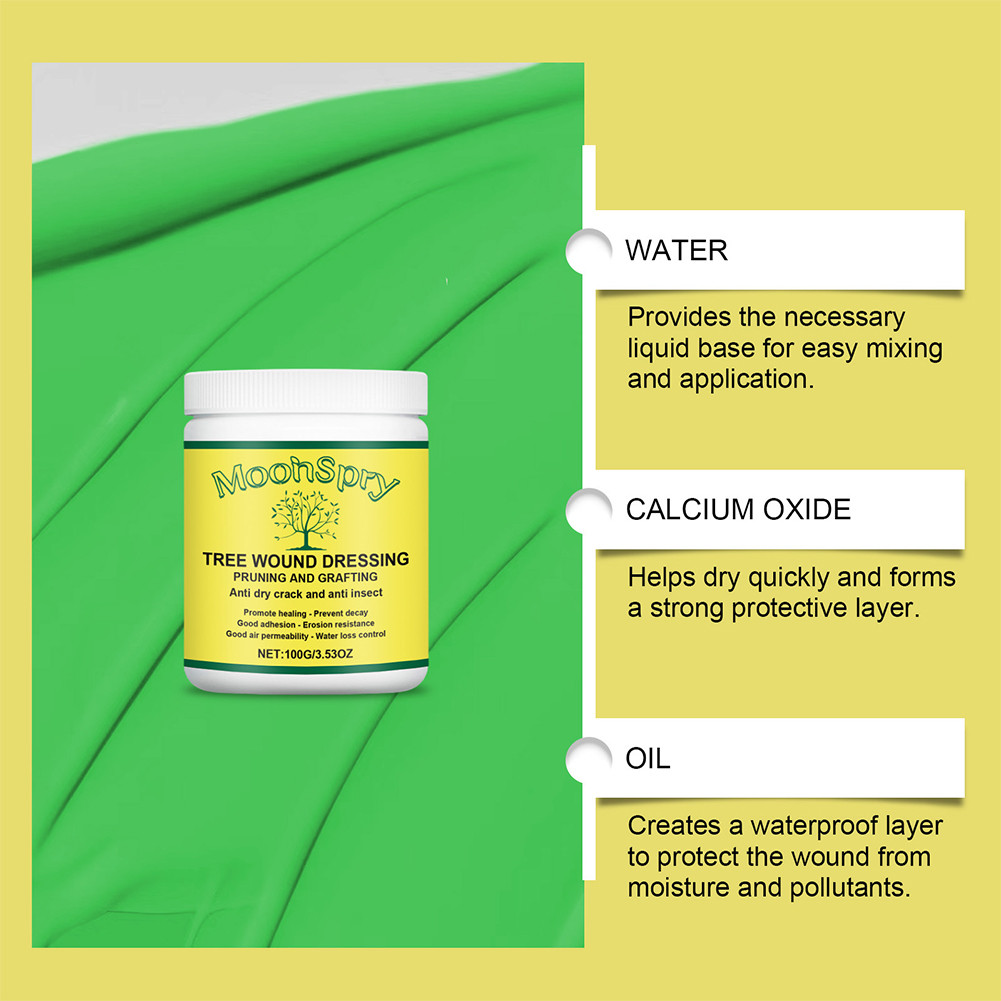 100g Tree Wound Sealer Healing Paste with Brush Plant Cut Paste Pruning ...