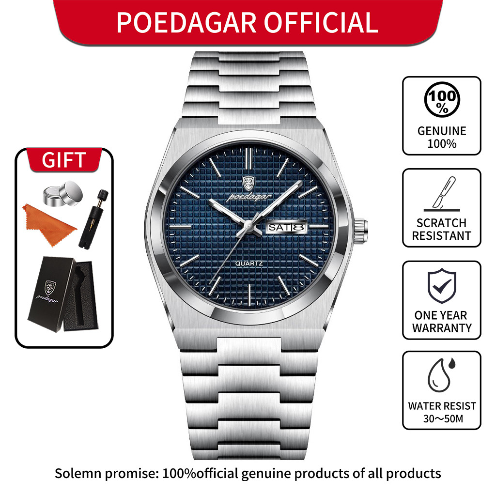 POEDAGAR Authentic New Watch For Men With Box Original Waterproof ...