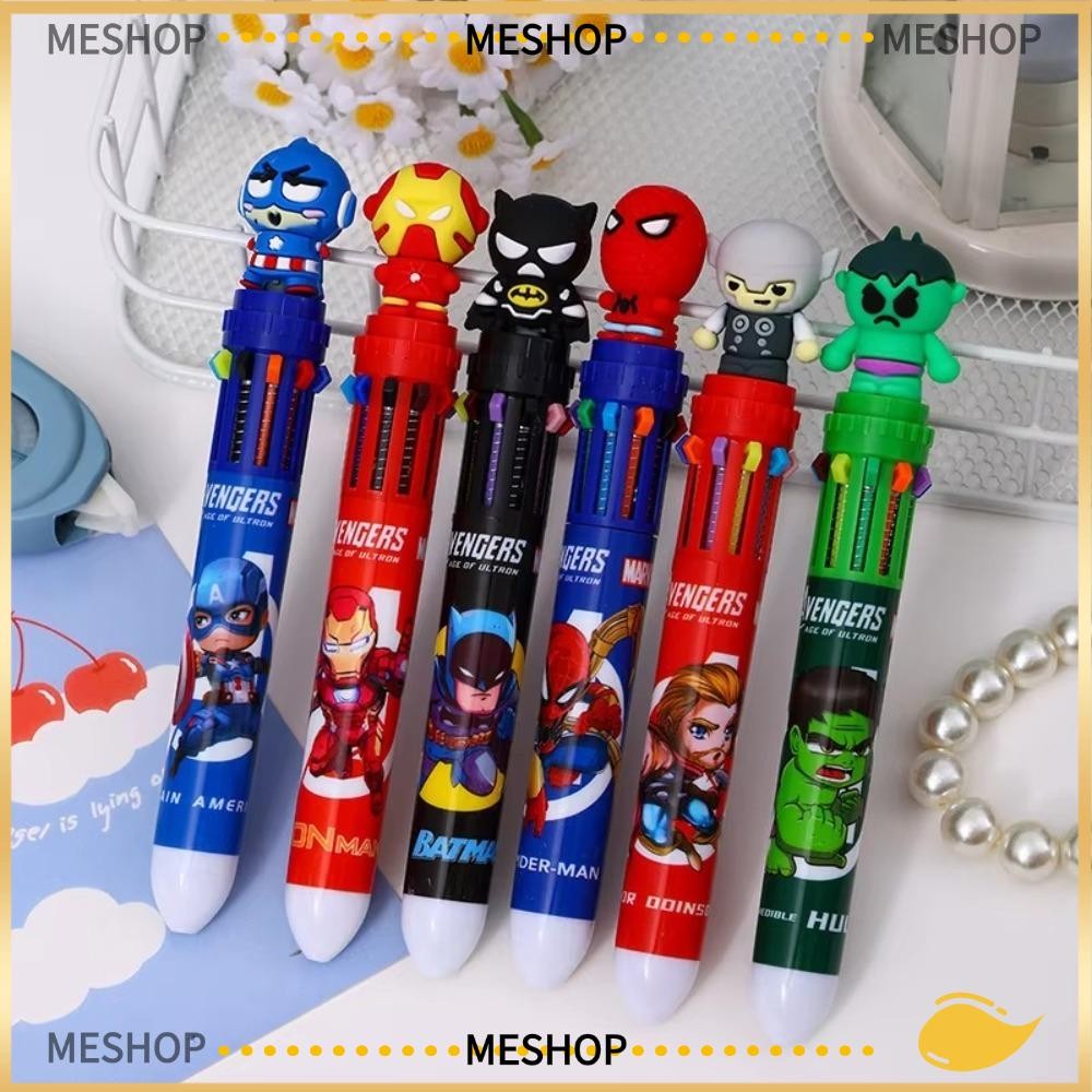 ME 36pcs Ballpoint Pen, 10 Color Superhero Avengers Press Pen ...