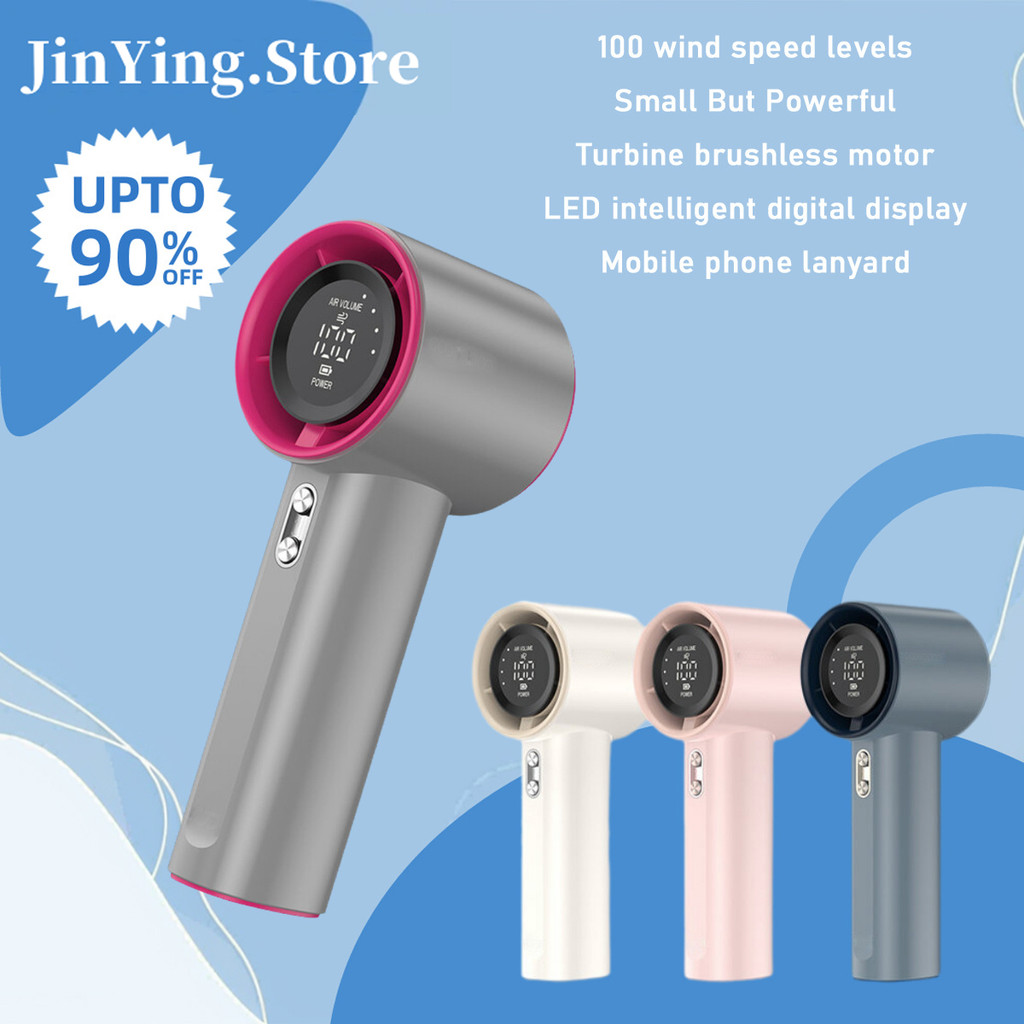 Turbo Mini Fan-100 Speed Strong Wind Electric Fan Rechargeable with ...
