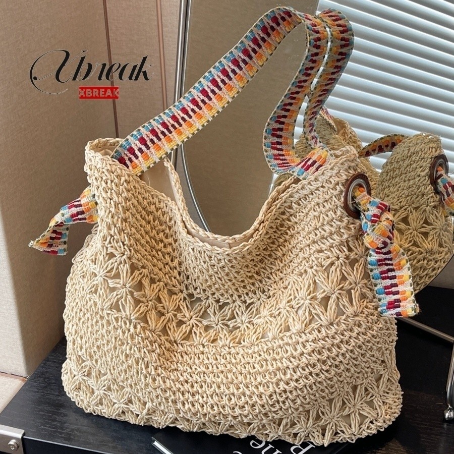 [Woven Bag Travel Bag Travel Bag] XBREAK Vacation Straw Bag Female 2025 ...