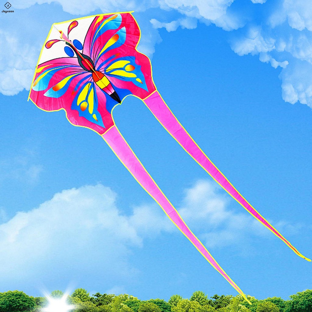 Colorful Butterfly Triangle Kite Large Size Single Line Flying Toys for ...