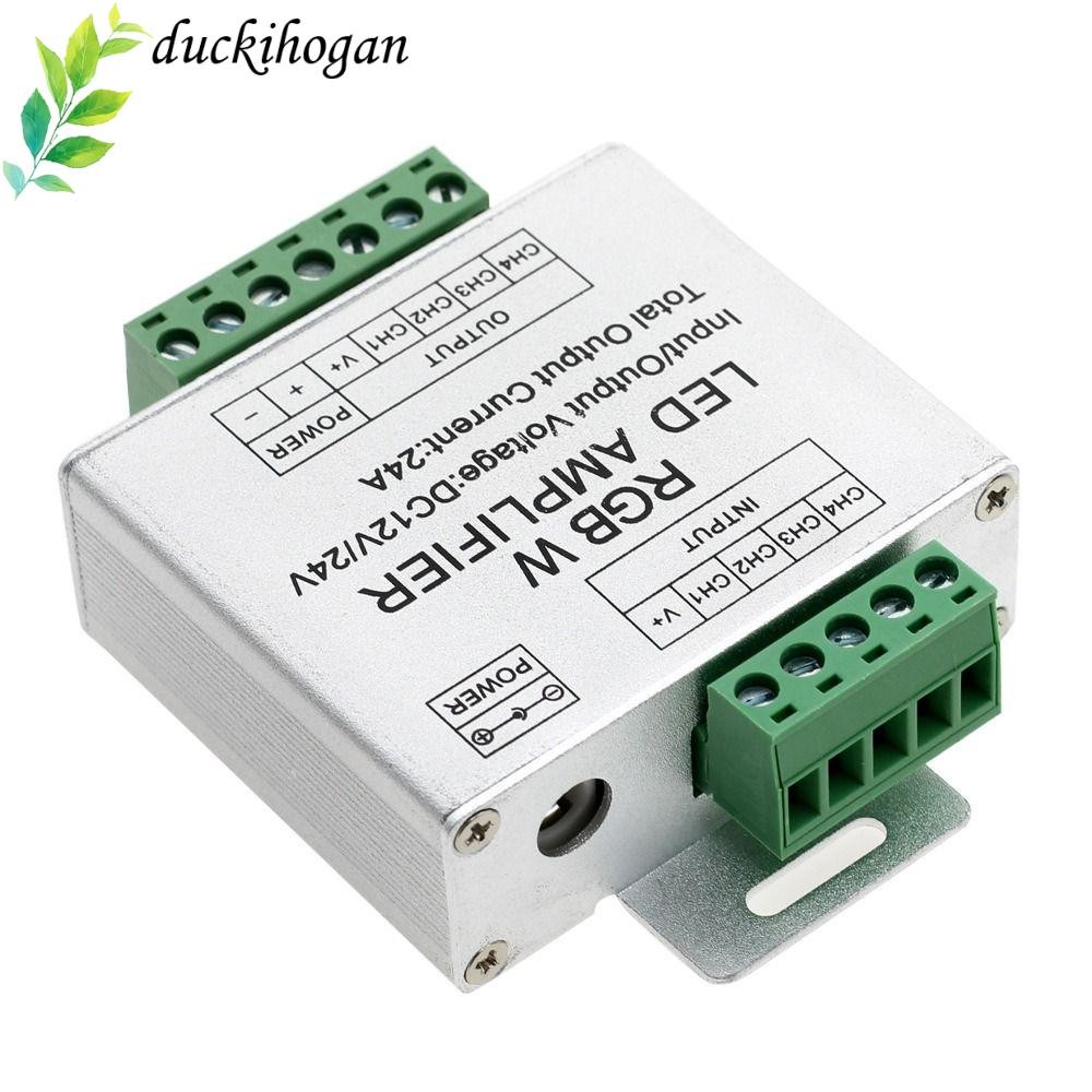 DUCKIHOGAN RGBW Amplifier, 4 Channel DC12-24V Signal Amplifier ...