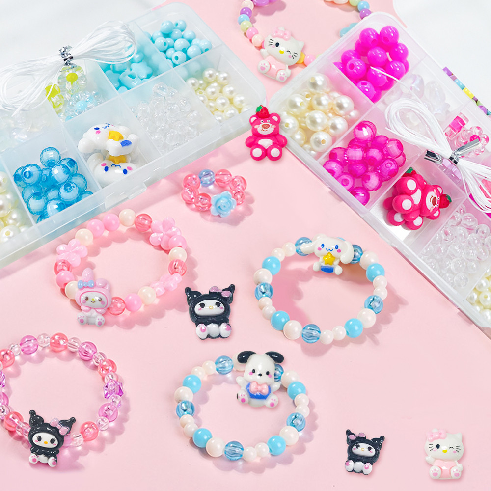 Kissdora Beads Bracelet for Kids DIY Jewelry Making Set Cute Bracelet ...