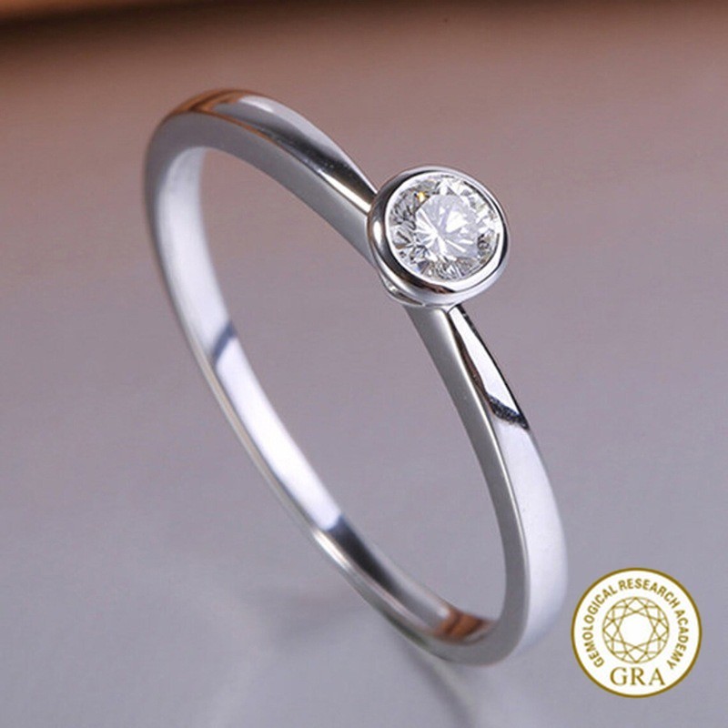 [Free GRA Certificate] Simple and Versatile Round Moissanite Women's ...